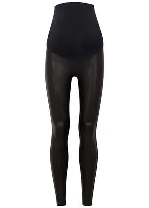 Spanx Mama Faux Leather Maternity Leggings