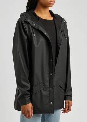 Rains Hooded Waterproof Jacket - Black