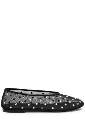 Khaite Marcy Crystal-embellished Ballet Flats - Black