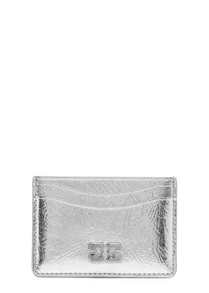 GANNI Bou Metallic Leather Card Holder