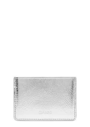 GANNI Bou Metallic Leather Card Holder