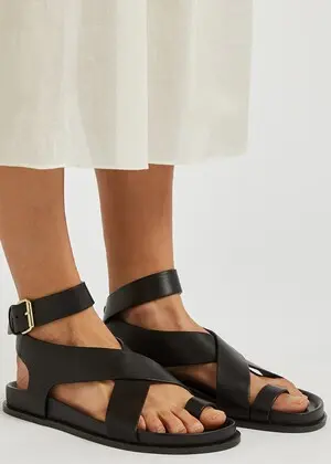 A.emery Jalen Leather Sandals - Black