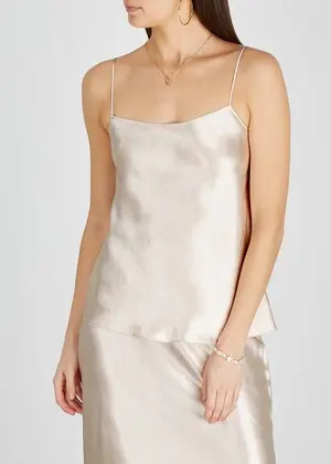 Vince Hammered Satin Camisole - Beige