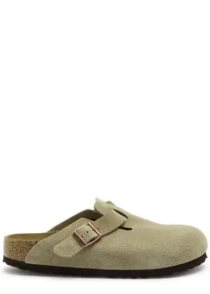 BIRKENSTOCK Boston Suede Clogs - Taupe