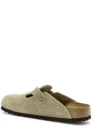 BIRKENSTOCK Boston Suede Clogs - Taupe