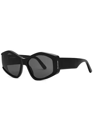 Balenciaga Hexagon-frame Sunglasses - Black Grey
