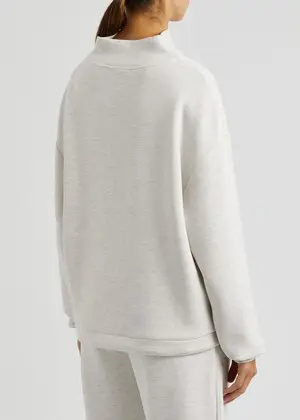 Varley Betsy Stretch-jersey High-neck Sweatshirt - Ivory