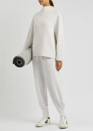 Varley Betsy Stretch-jersey High-neck Sweatshirt - Ivory