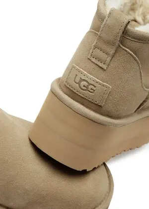 UGG Ultra Mini Suede Flatform Boots - Sand
