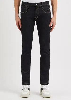 REPLAY Anbas Hyperflex Re-used Slim-leg Jeans - Dark Blue