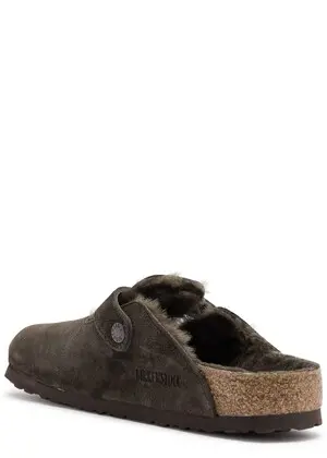 BIRKENSTOCK Boston Shearling-lined Suede Clogs - Brown