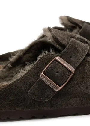BIRKENSTOCK Boston Shearling-lined Suede Clogs - Brown