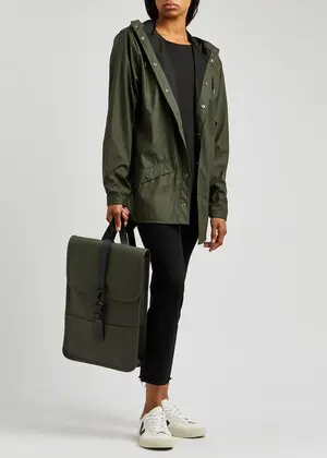Rains Hooded Waterproof Jacket - Dark Green