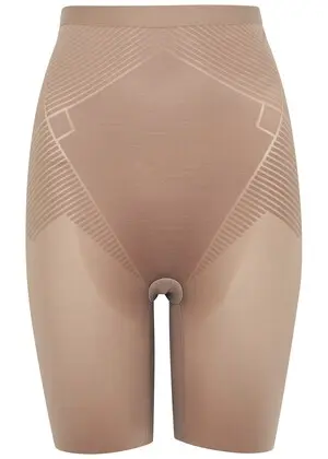 Spanx Thinstincts 2.0 High-waist Mid-thigh Shorts - Brown