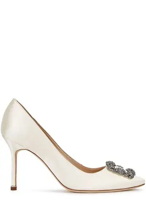 Manolo Blahnik Hangisi 90 Silk-satin Pumps