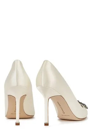 Manolo Blahnik Hangisi 90 Silk-satin Pumps