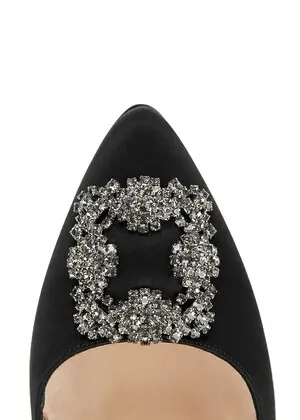 Manolo Blahnik Hangisi 105 Silk-satin Pumps - Black