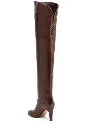 Chloé Eve 90 Glossed-leather Over-the-knee Boots - Brown