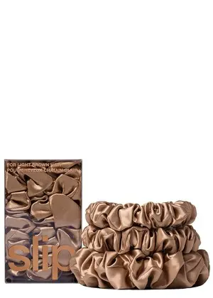 Slip Silk Scrunchies - Light Brown