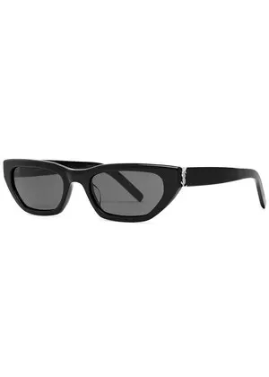 Saint Laurent Narrow Cat-eye Sunglasses - Black