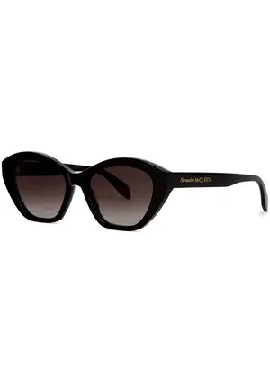 Alexander McQueen Black Cat-eye Sunglasses - Black Grey