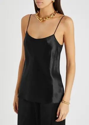 Vince Hammered Satin Camisole - Black