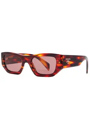 Prada Rectangle-frame Sunglasses - Red