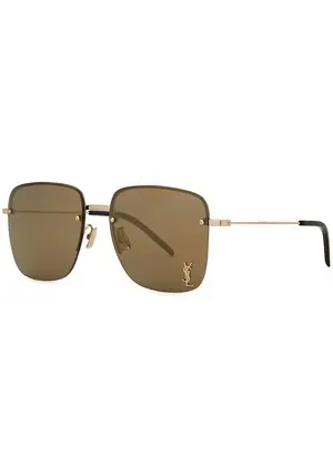 Saint Laurent Tone Rimless Sunglasses - Gold