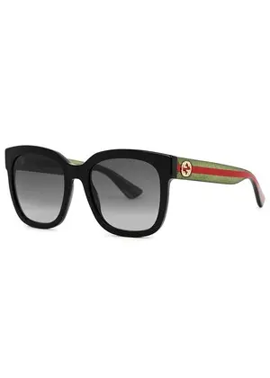 Gucci Square Acetate Sunglasses - Black