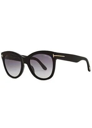 TOM FORD Wallace Round Frame Sunglasses - Black
