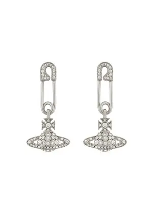 VIVIENNE WESTWOOD Lucrece Safety Pin Drop Earrings - Silver