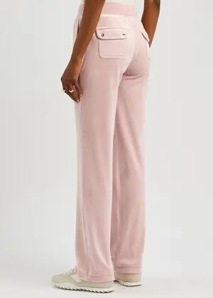 Juicy Couture Del Ray Logo Velour Sweatpants