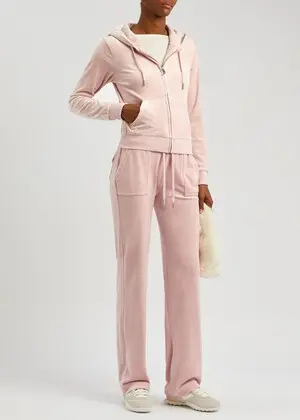 Juicy Couture Del Ray Logo Velour Sweatpants