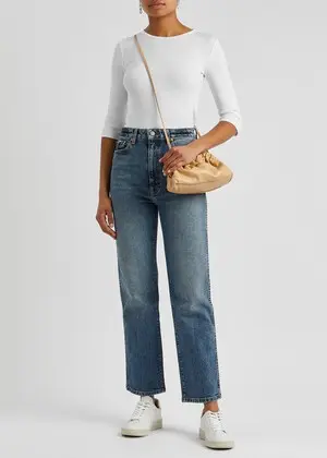 Vince Ribbed Stretch-jersey Top - White