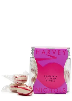 HARVEY NICHOLS Ripples 130g, Delightful Fusion Of And Real Cream, Boiled Sweet, 130g - Raspberry