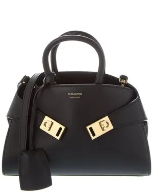 FERRAGAMO Ferragamo Hug Mini Leather Crossbody - Black
