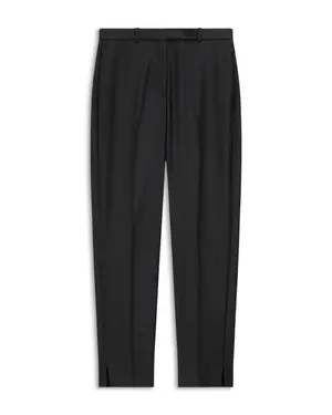 Theory Wool Tapered Trousers - Black