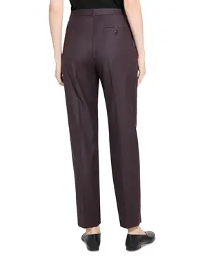 Theory Wool Tapered Trousers - Cacao