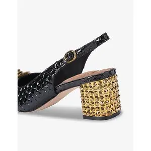 Kurt Geiger Block-heel Faux-leather Slingbacks
