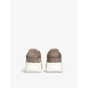Hogan Fascia Logo-embossed Suede Low-top Trainers - Grey/dark