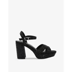 Kurt Geiger Fleur Bead-embellished Platform-heel Woven Sandals