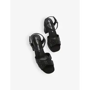 Kurt Geiger Fleur Bead-embellished Platform-heel Woven Sandals