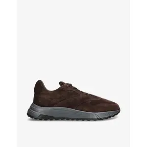 Hogan Hyperlight Branded Suede Low-top Trainers - Dark Brown