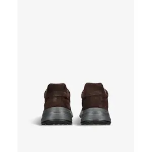 Hogan Hyperlight Branded Suede Low-top Trainers - Dark Brown