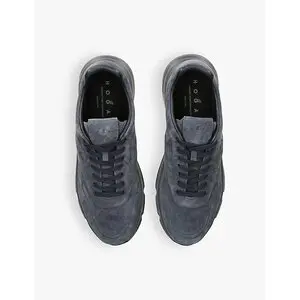 Hogan Hyperlight Branded Suede Low-top Trainers - Navy