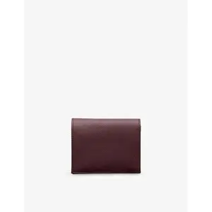 Prada Logo-plaque Small Saffiano Leather Wallet - Burgundy