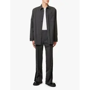 Gucci Logo-embroidered Straight-leg Wool Trousers