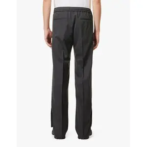 Gucci Logo-embroidered Straight-leg Wool Trousers