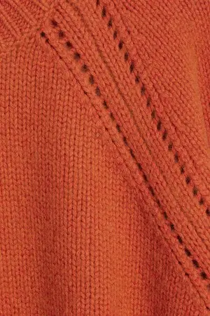 Autumn Cashmere Knitted Sweater - Orange