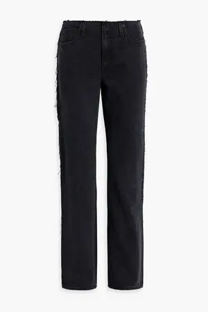 SLVRLAKE Sophie Distressed Mid-rise Straight-leg Jeans